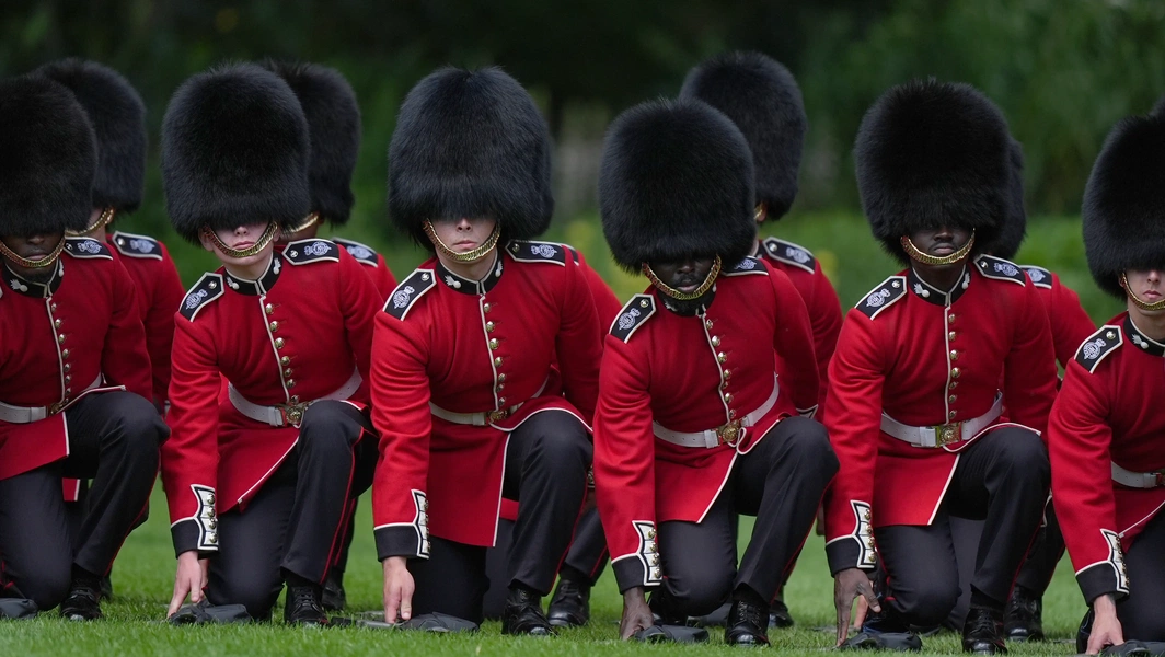 King Charles and Queen Camilla present new Grenadier Guards colours