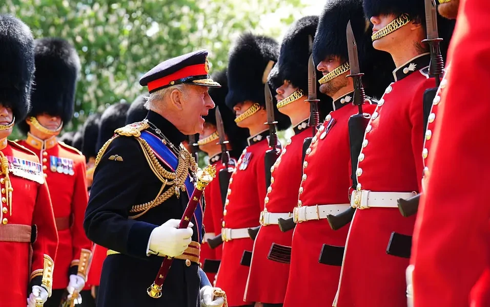 King Charles and Queen Camilla present new Grenadier Guards colours