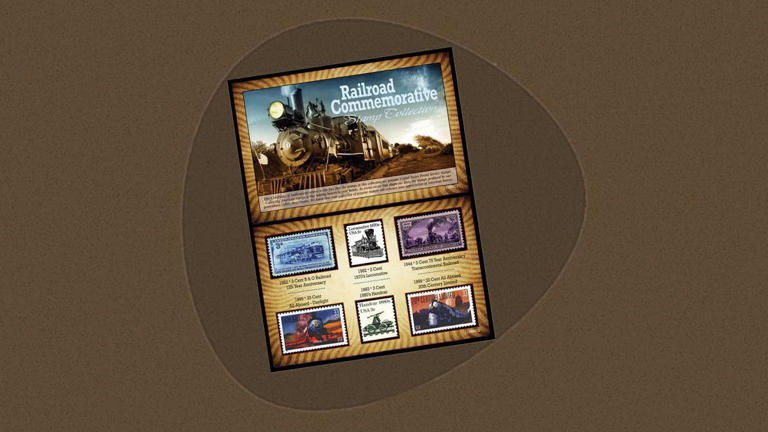 Gift dad a 6-piece US railroad stamp collection for Father's Day at ...