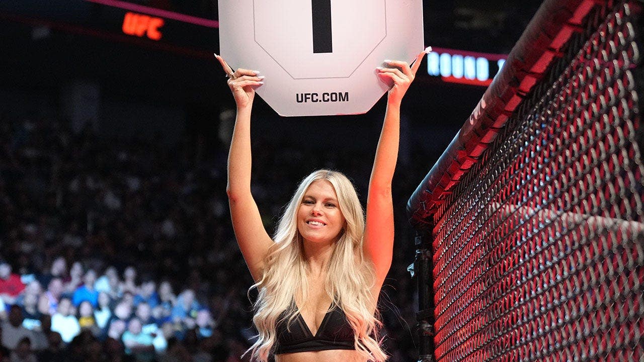 UFC Octagon girls get covered in red, white and blue ahead of Freedom ...