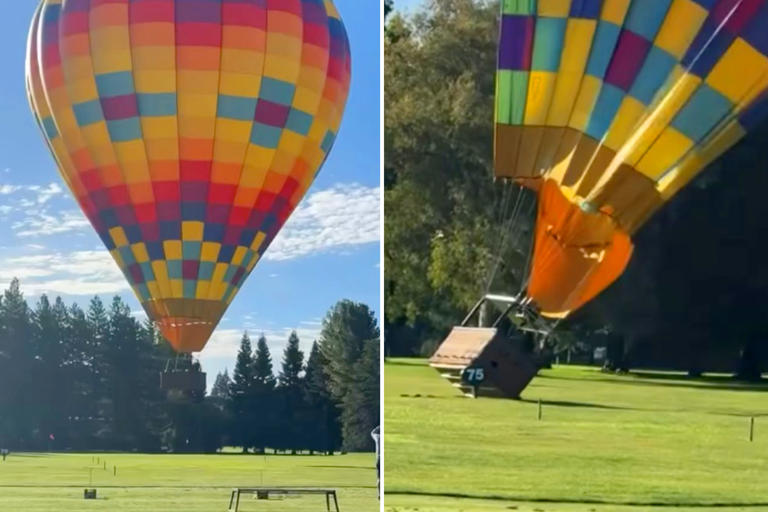 Hot air balloon smashes into a tree then hits Fairfield Country Club ...