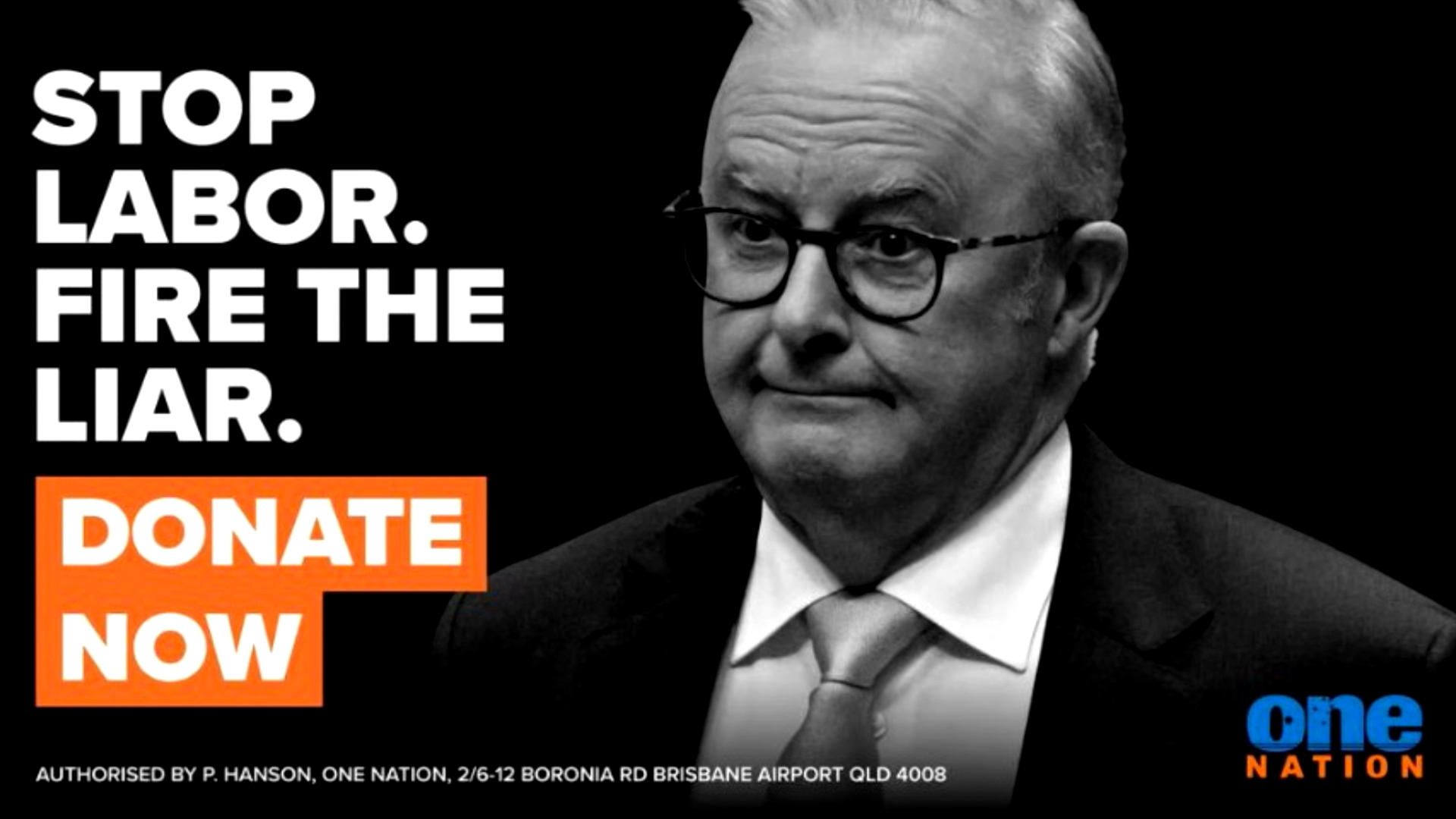 'Fire the liar': One Nation's push for donations to bring down Albanese