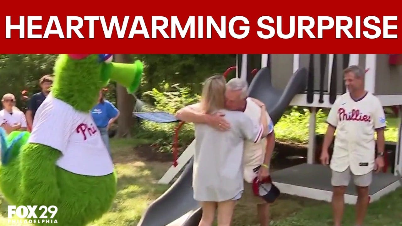 Phillies surprise Wynnewood sisters with backyard play set after father ...