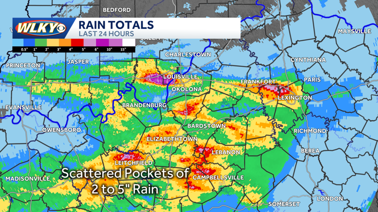Rainfall totals | How much rain fell across Louisville, southern ...