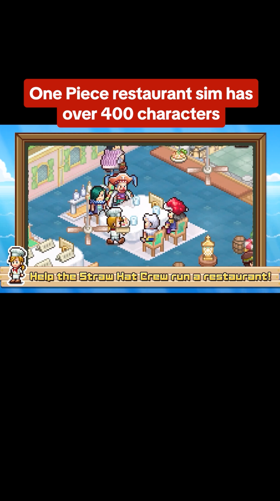 One Piece: Grand Gourmet is a restaurant sim that has over 400 characters
