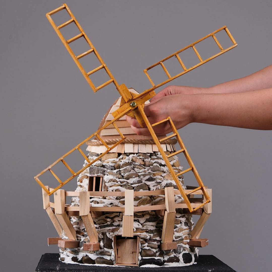 Let's build an epic DIY mini stone windmill! 🏗️💨