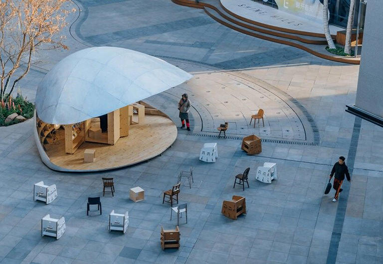 Pavilion di Beijing hadir dengan bentuk cangkang yang unik!