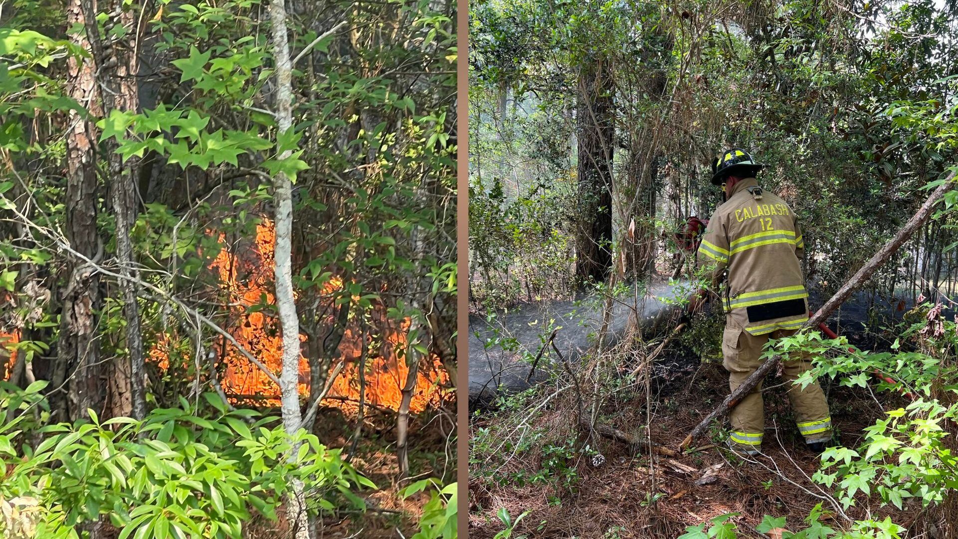 Firefighters contain woods fire near Calabash subdivision