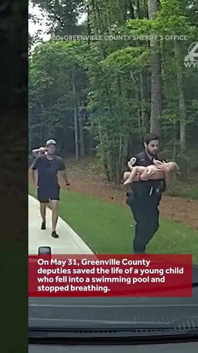 Dramatic rescue as deputies save baby's life after pool incident