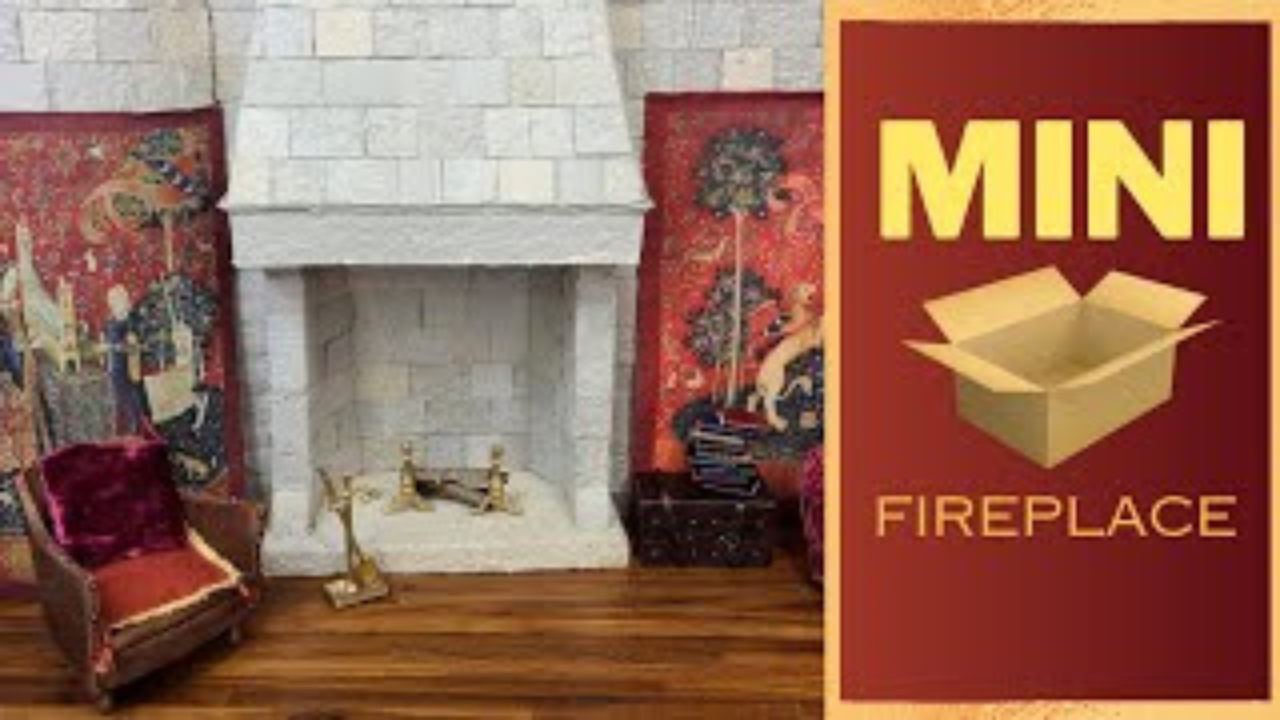 Easy cardboard miniature fireplace for Gryffindor common room
