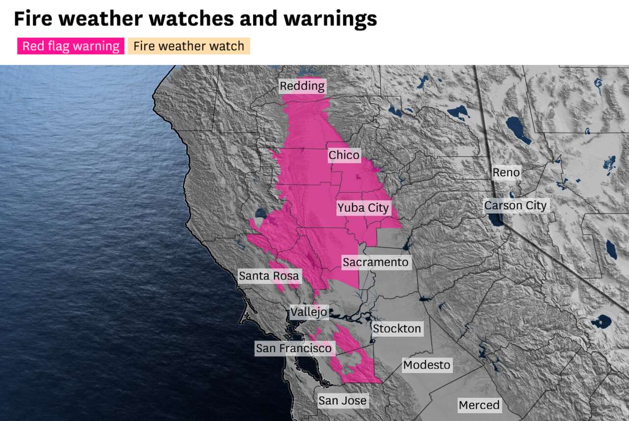 Bay Area gets first red flag warning of year as 'dangerous fire weather ...