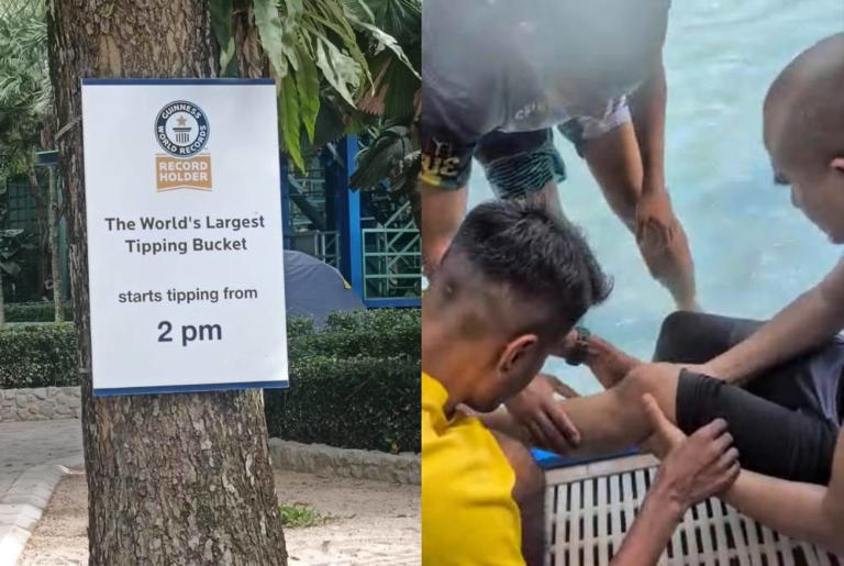 Man breaks leg after alleged impact from world's largest tipping bucket ...