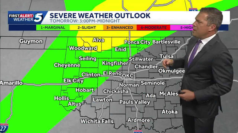 Timeline: Parts of Oklahoma to see up to 70 mph winds this week amid ...