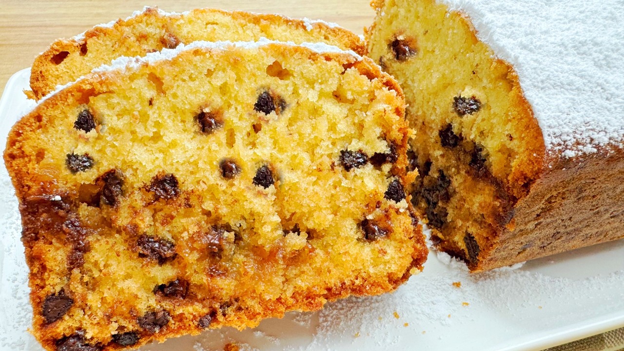Chocolate chip marzipan cake soft and delicious dessert