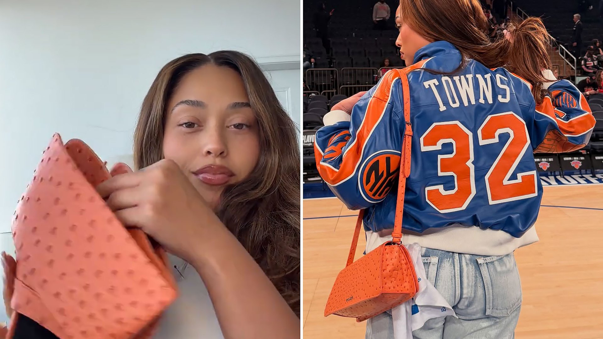 Jordyn Woods turns her lucky Knicks purse into shoes after bag ban at MSG