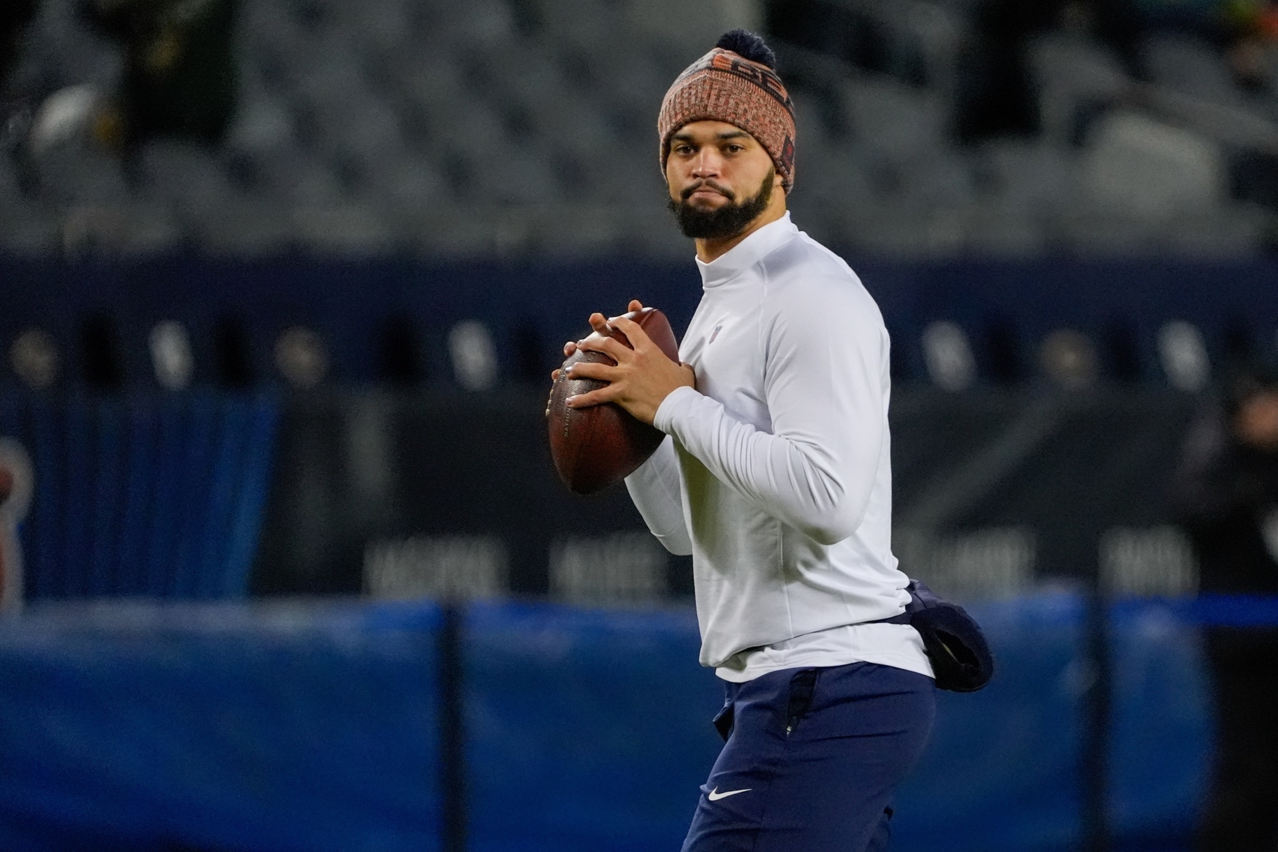 Chicago Bears QB Caleb Williams reacts to engagement announcement