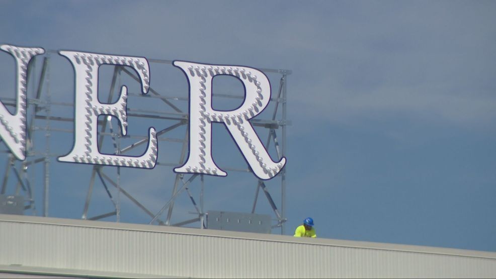 Iconic GE sign being reassembled after major refurbishment