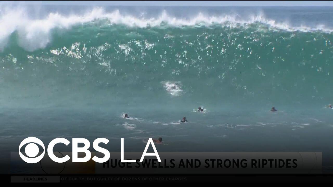 Orange County beaches fill with spectators watching the big wave action