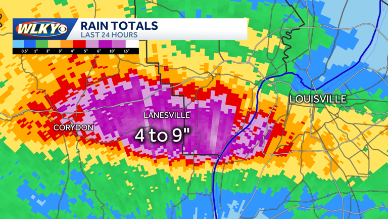 Rainfall totals | How much rain fell across Louisville, southern ...