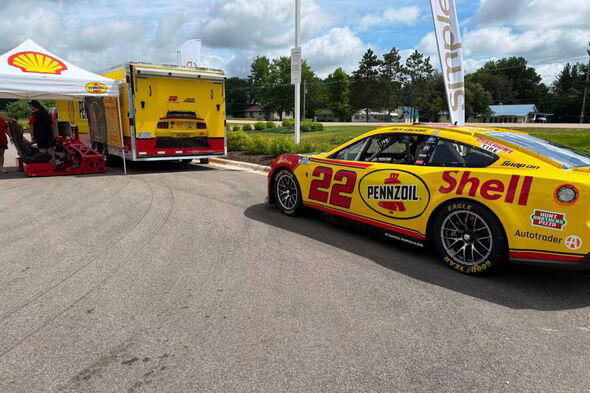 Joey Logano's car parks at Illinois gas station and NASCAR fans can ...