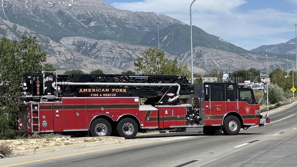 Crews fighting grass fire off I-15 near Pioneer Crossing in American Fork