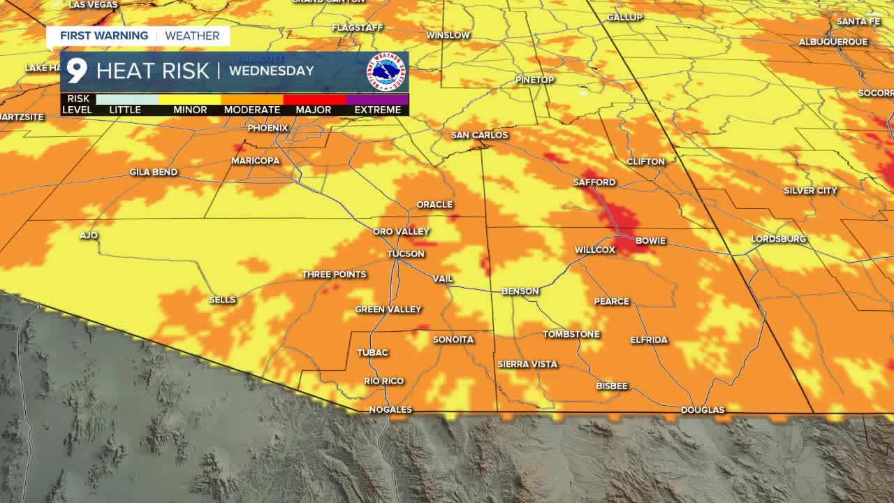 Heat builds before moisture arrives