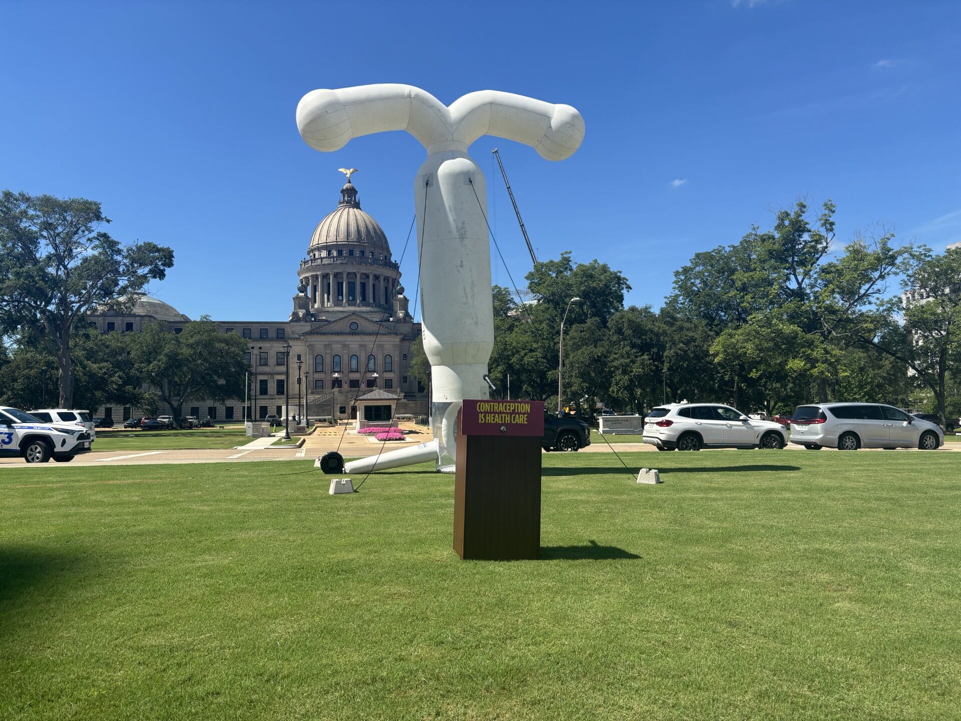Giant IUD display near Mississippi State Capitol highlights ...