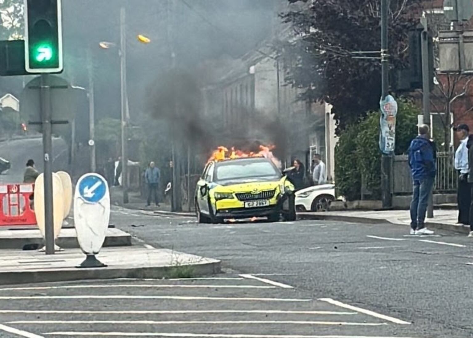 Police car set on fire in Portadown as race-hate trouble spreads