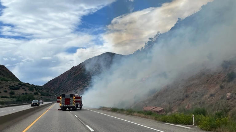 Majority of I-70 reopens in Glenwood Springs as crews battle brush fire