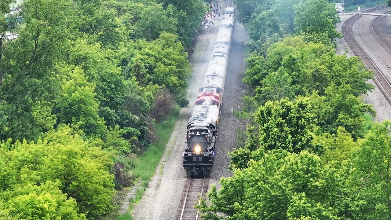 Drone video: Union Pacific's Big Boy No. 4014 makes its way to Buffalo