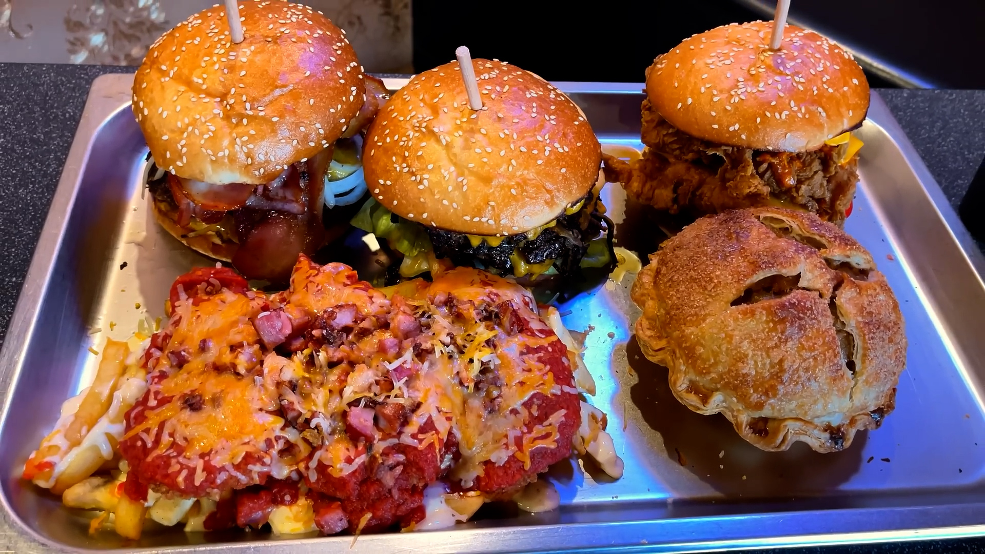 He takes on impossible 8lb burger feast - can he win?
