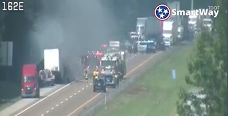 Truck fire stalled traffic for hours on I-40 near Canada Rd.