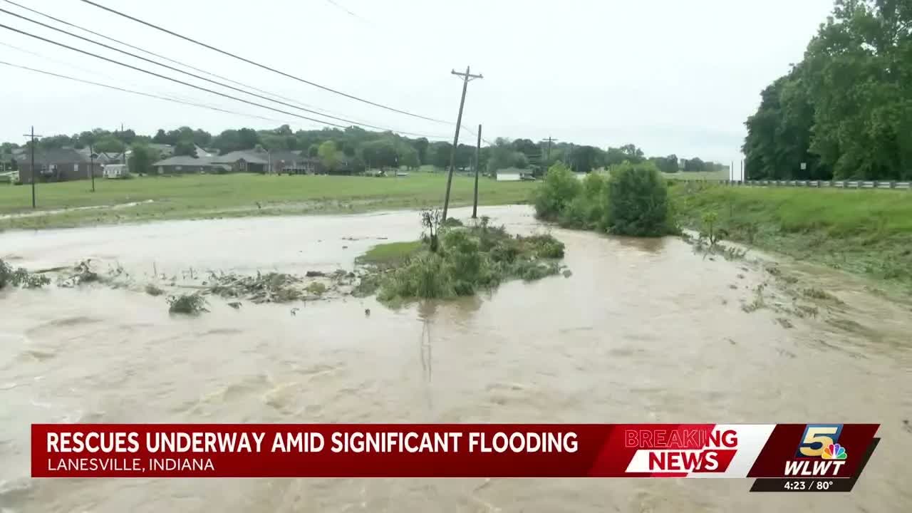 Flash flooding causes rescues and safety warnings in Indiana