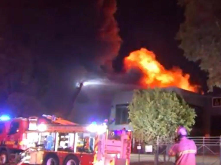 Huge factory fire sparks explosions
