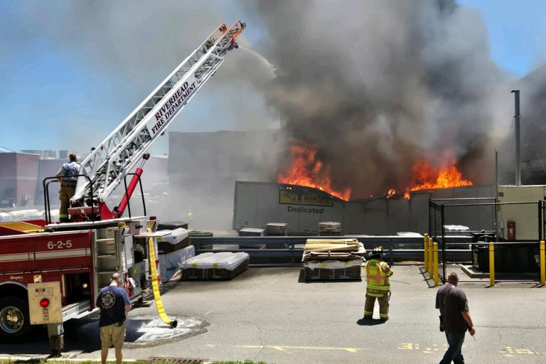 Fire erupts in trailer behind Home Depot in Riverhead