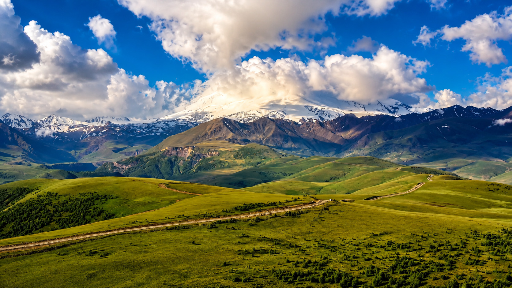 Europe’s highest mountain rising above the Caucasus