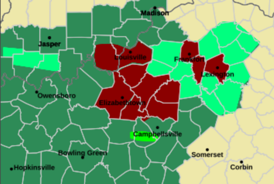 Here are the Lexington roads currently flooded in Tuesday's rain ...