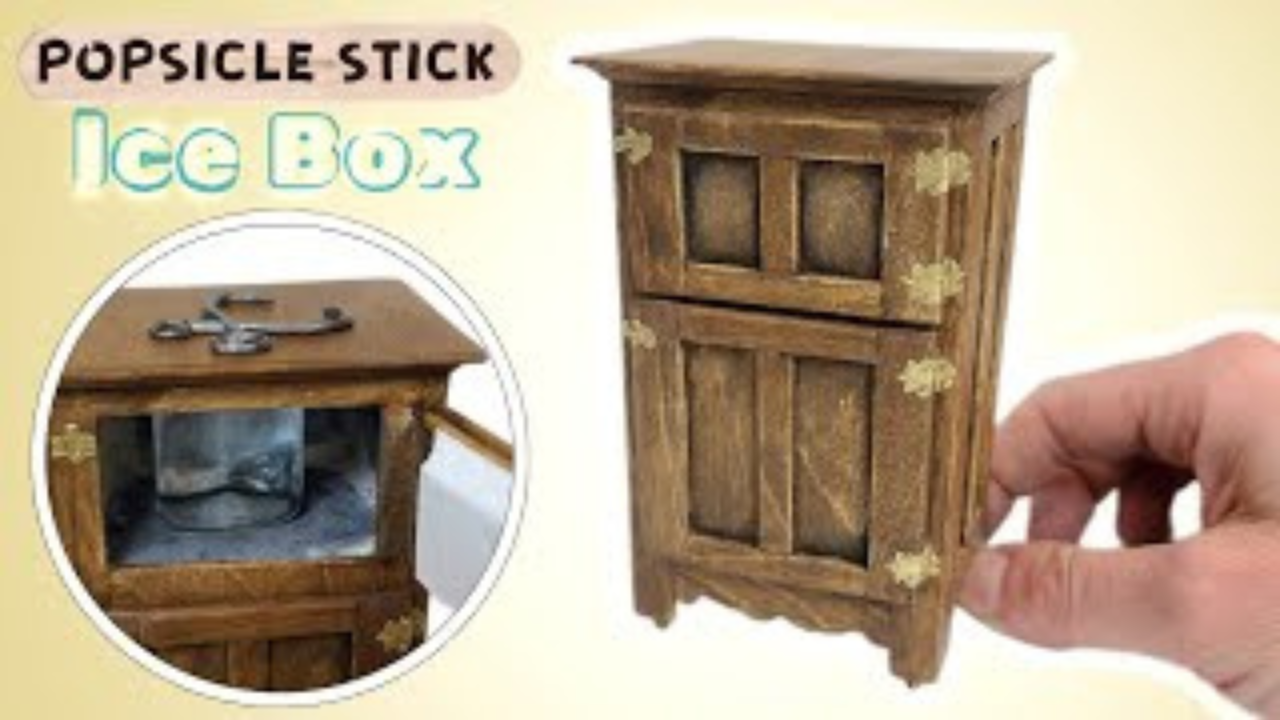 DIY mini antique ice box project for miniature enthusiasts