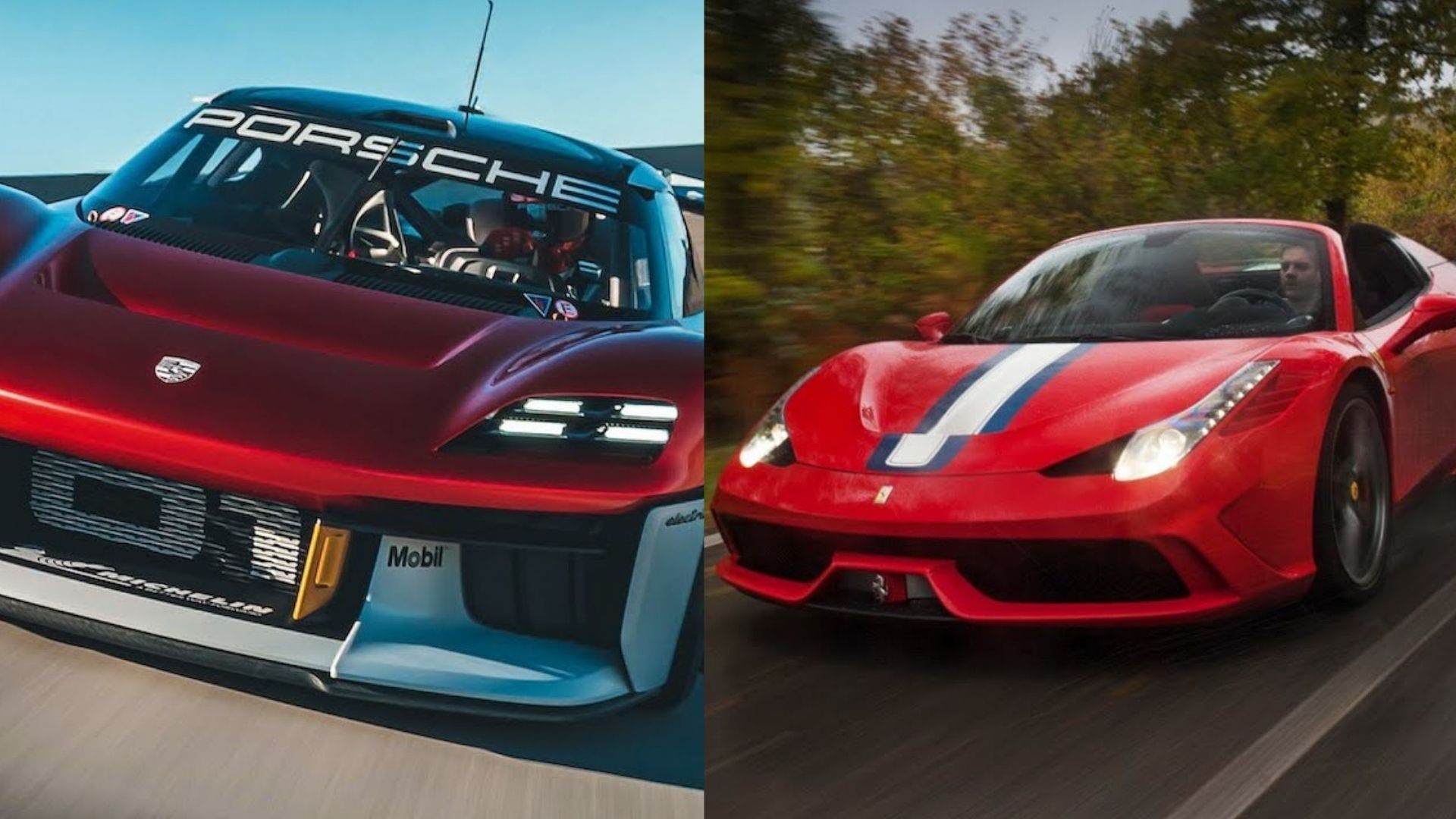 Porsche Mission R contra Ferrari 458 Speciale Aperta