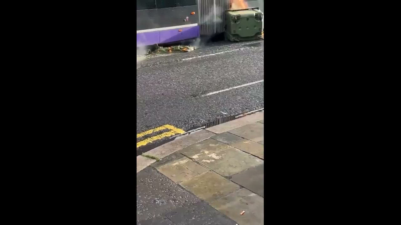 Bus torched as anti-immigration protests erupt in Belfast