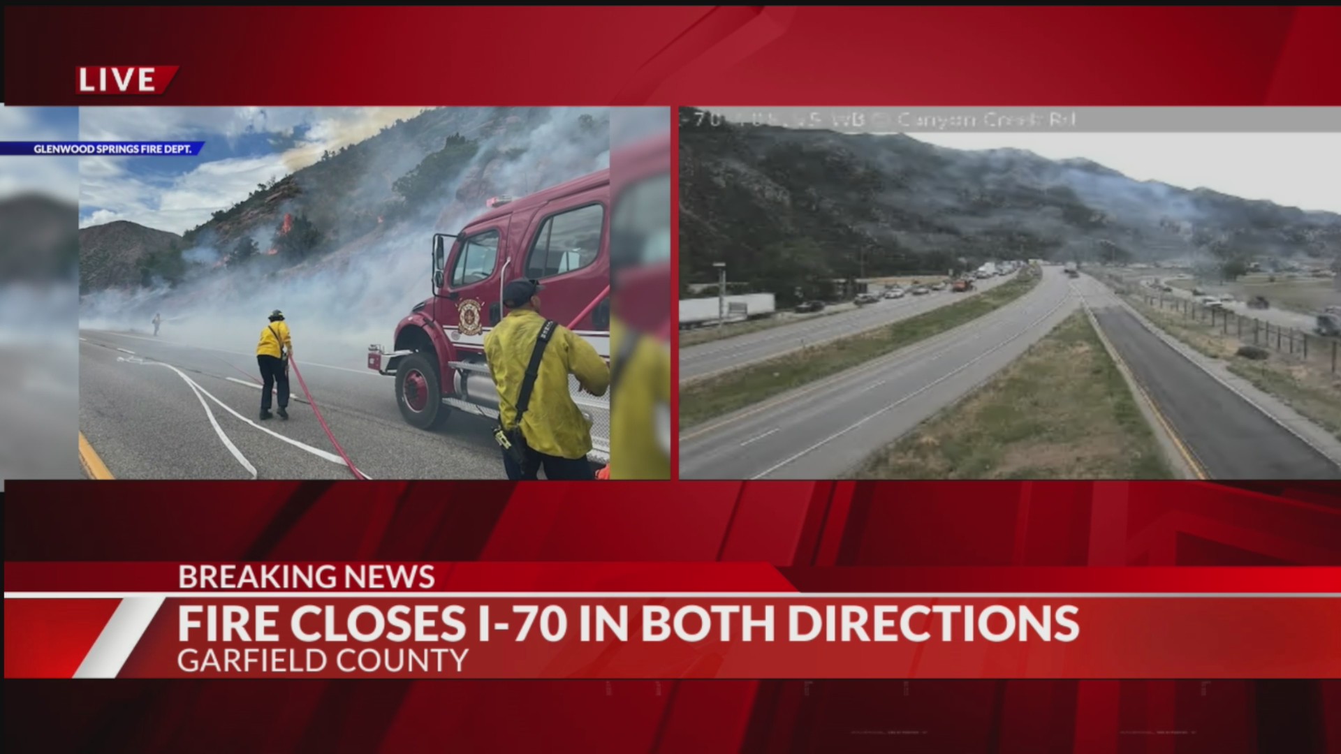 I-70 closed near Glenwood Springs due to Paradise Fire