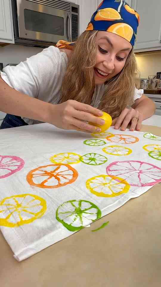 Easy DIY citrus tea towels