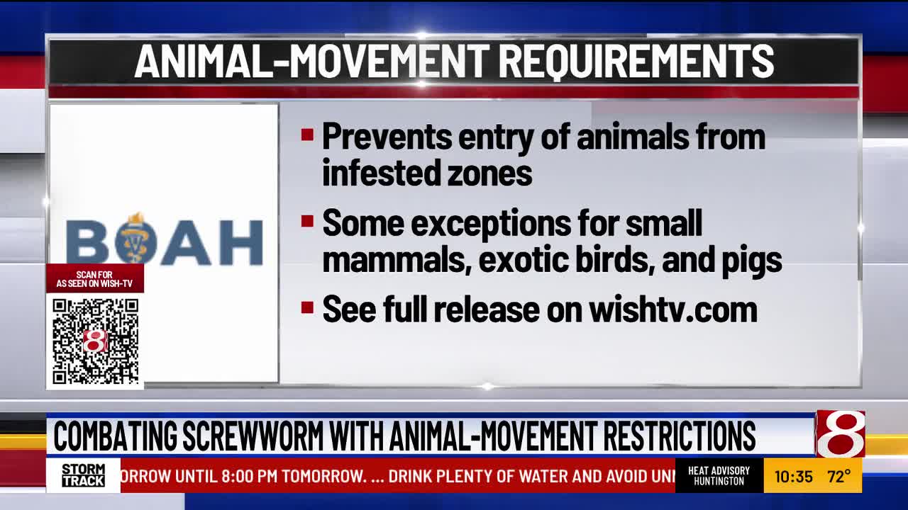 Indiana restricts animal movements to combat New World screwworm