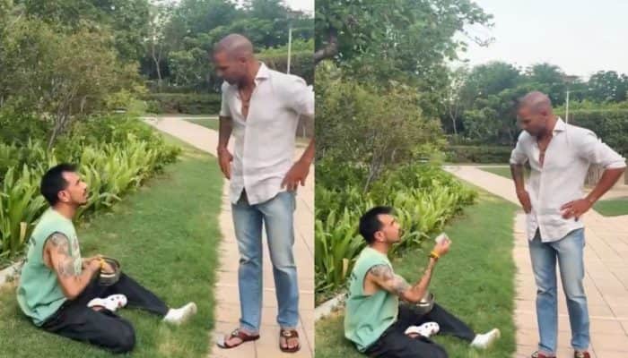 Watch: Yuzvendra Chahal turns beggar, Shikhar Dhawan says, 'Sharam nahi ...