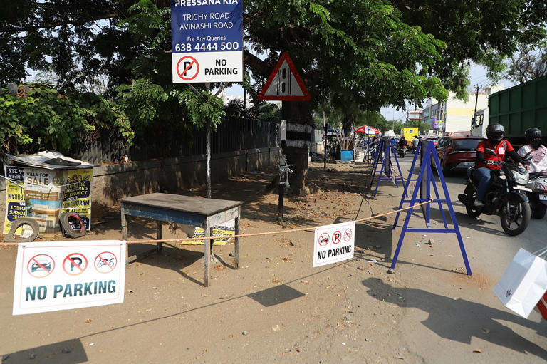 Motorists irked as cops install iron railings to curb illegal parking ...