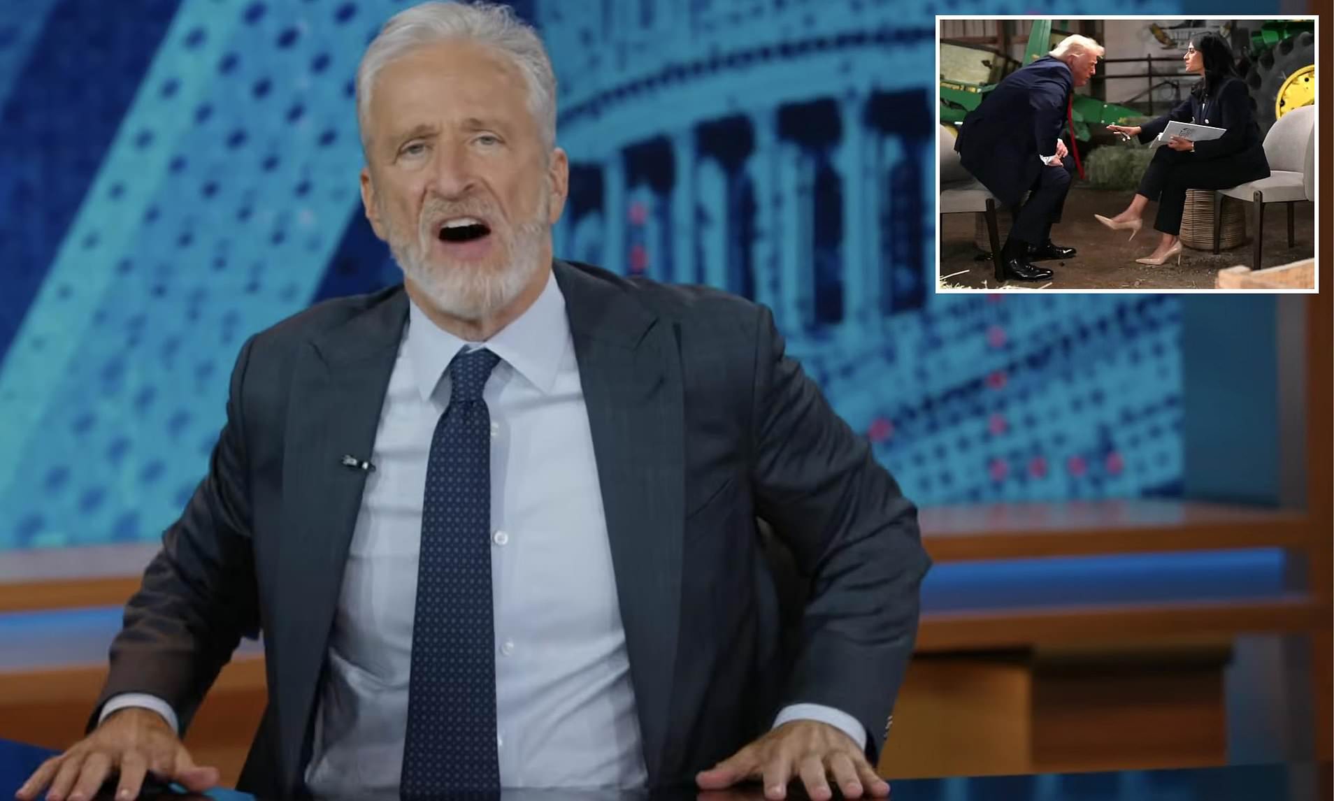 Jon Stewart blasts NBC News reporter after Trump storms out of interview