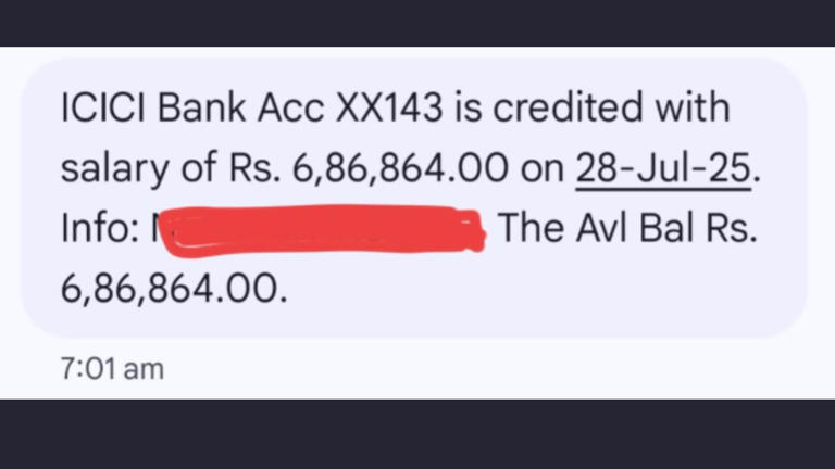 Microsoft fresher receives Rs 6.86 lakh in bank account, viral ...