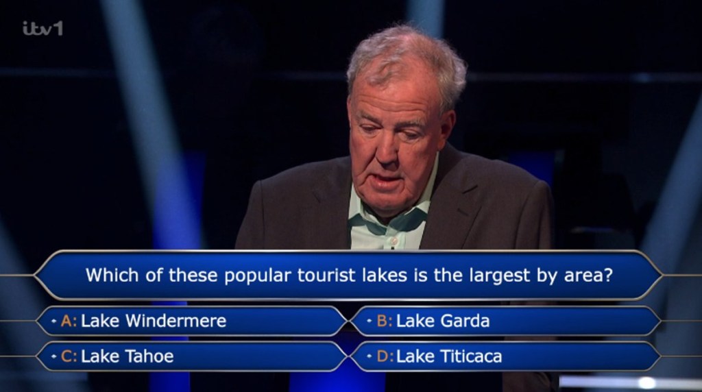 Jeremy Clarkson apologises for tricky Who Wants To Be A Millionaire ...