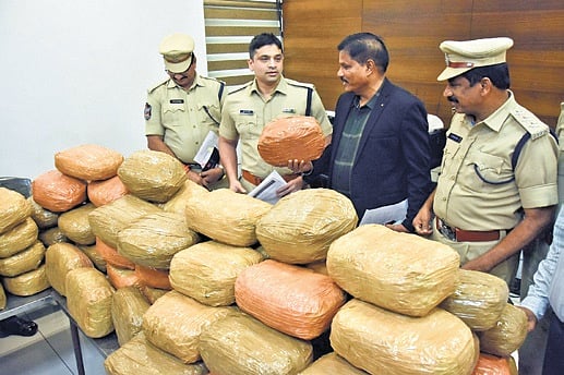 NTR police seize 140 kg of ganja, two arrested