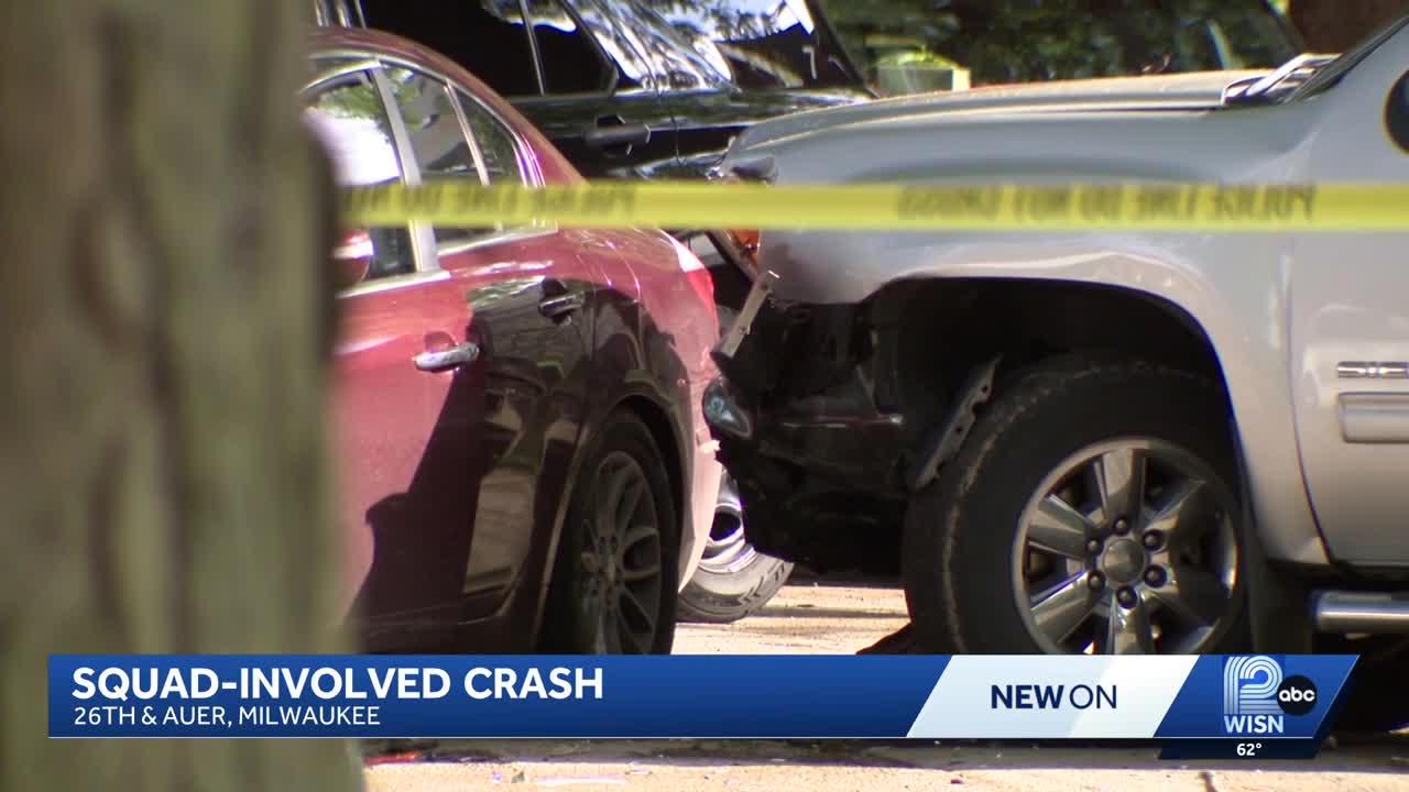 Milwaukee police squad car damaged in separate crash during chase